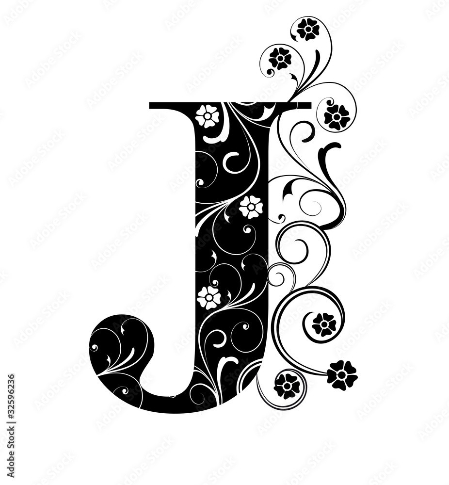 Verzierter Buchstabe J Stock-Vektorgrafik | Adobe Stock
