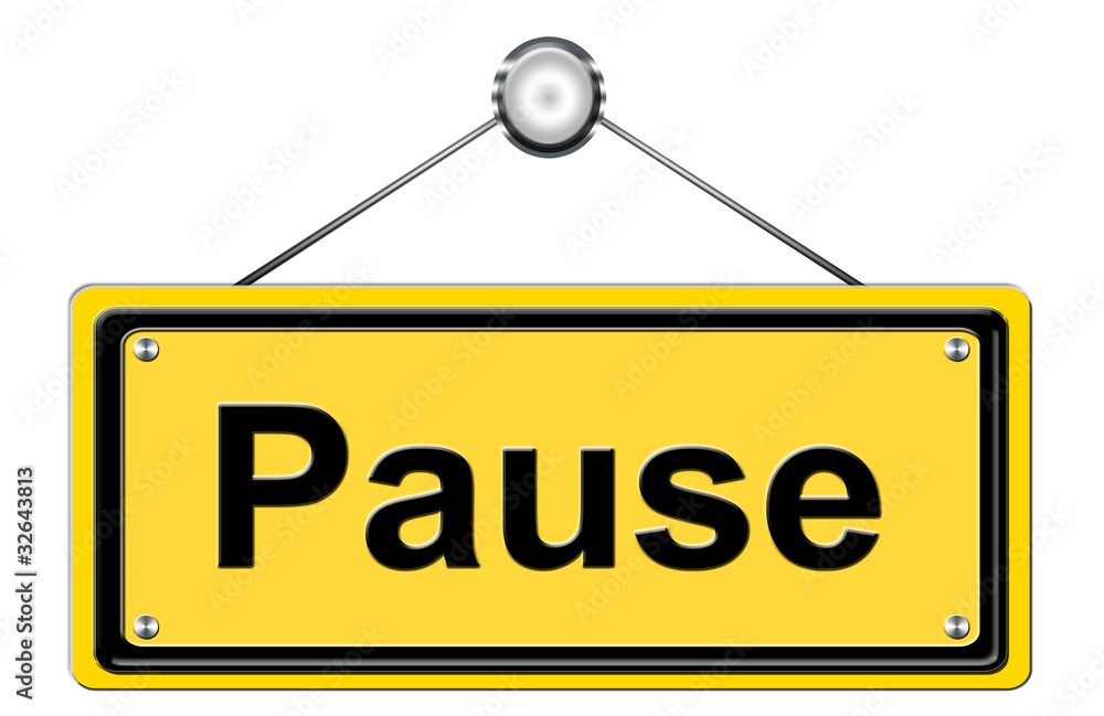Türschild - "Pause" Stock-Illustration | Adobe Stock