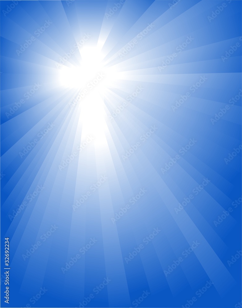 shining cross on the blue background Stock Vector | Adobe Stock