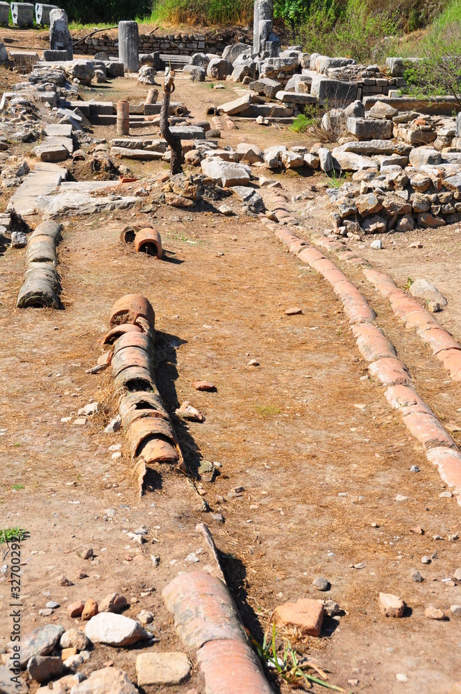 Ancient plumbing system Stock Photo | Adobe Stock