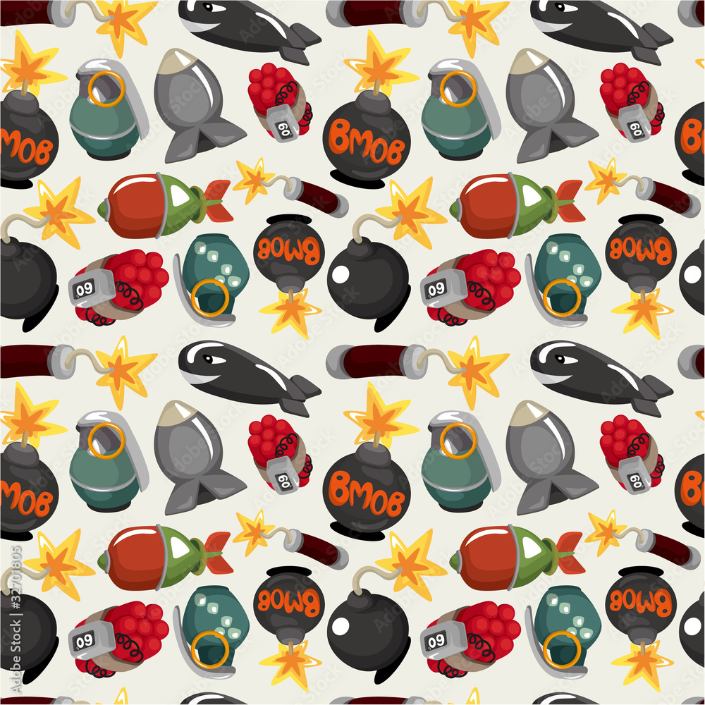 cartoon bomb seamless pattern Stock Vector | Adobe Stock