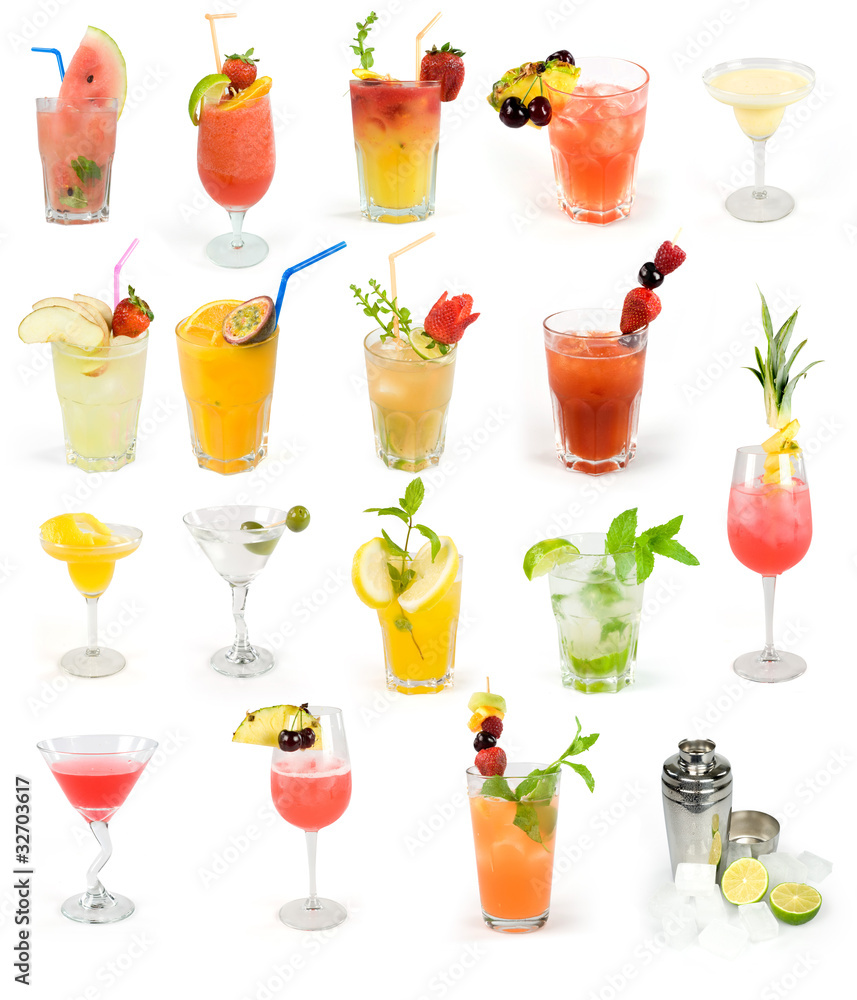 Foto Stock Set bicchieri cocktails | Adobe Stock