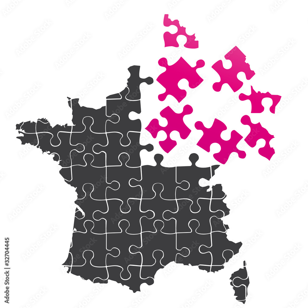 carte de france en puzzle Stock Vector | Adobe Stock
