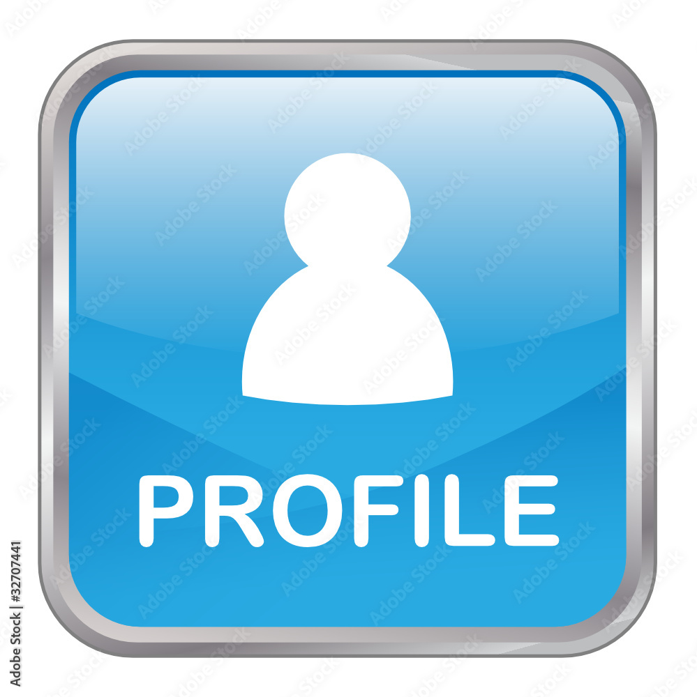 PROFILE Web Button (my account user login settings options blue) Stock ...