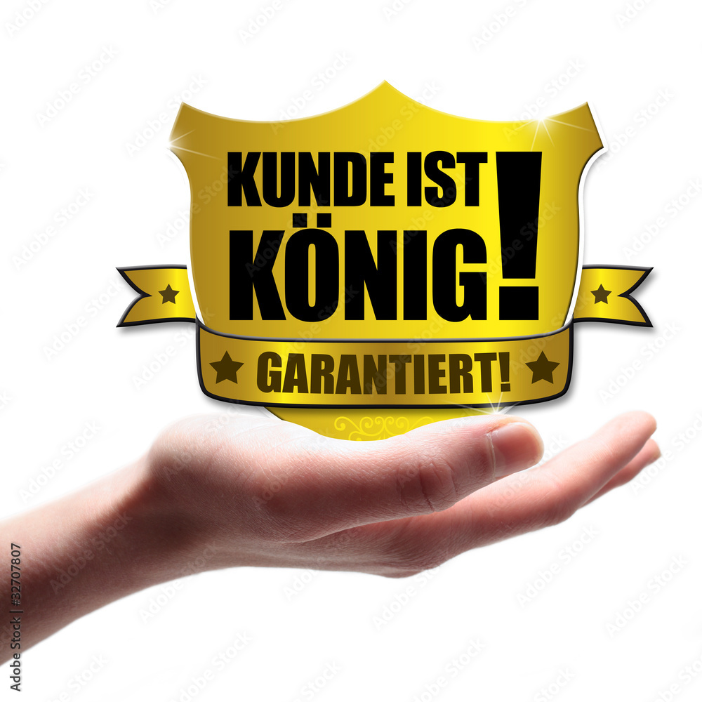 Kunde ist König! Button, Icon Stock-Foto | Adobe Stock
