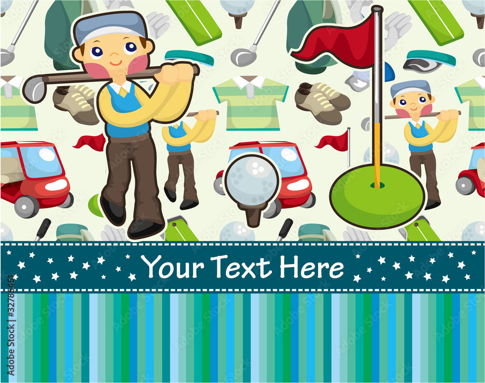 cartoon golf card Stock Vector | Adobe Stock