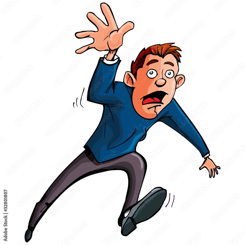 Cartoon man running and reaching forward Stock Vector | Adobe Stock
