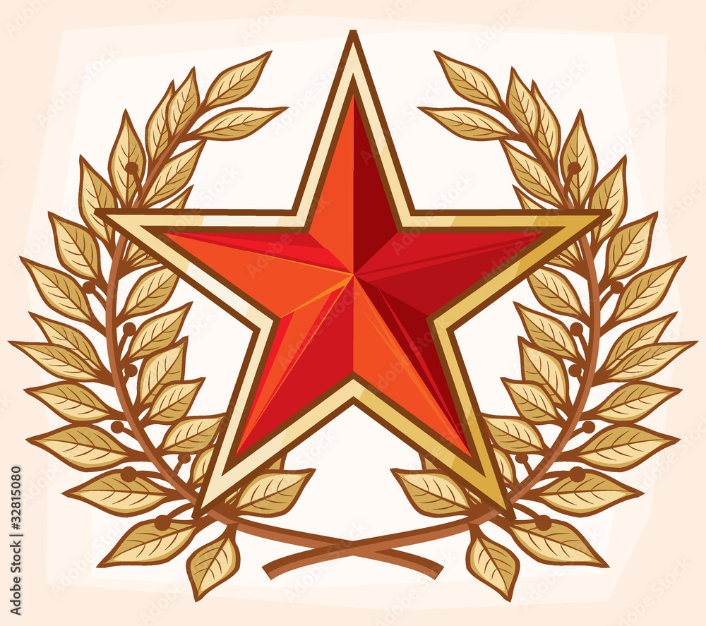 Communist red star and laurel wreath Stock Vector | Adobe Stock