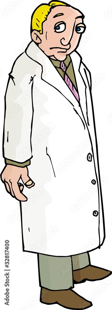 Cartoon of Sad lab man Stock Vector | Adobe Stock