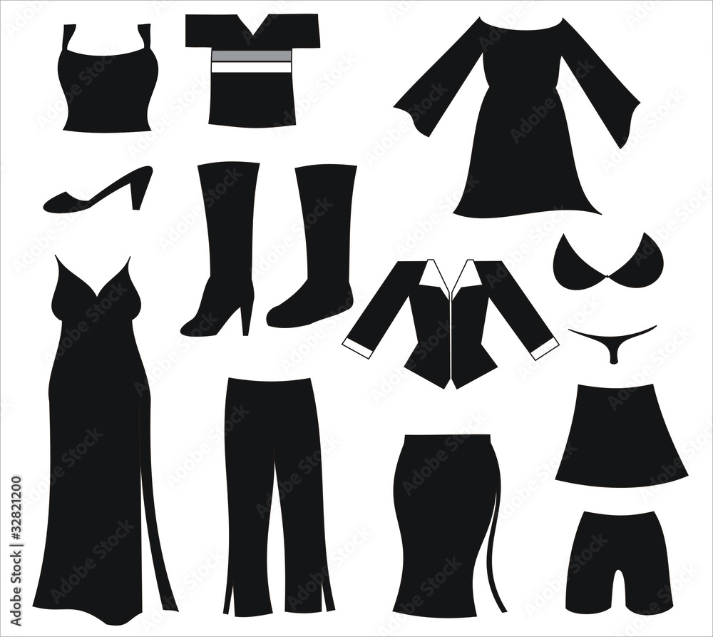 iconos ropa mujer vector de Stock | Adobe Stock