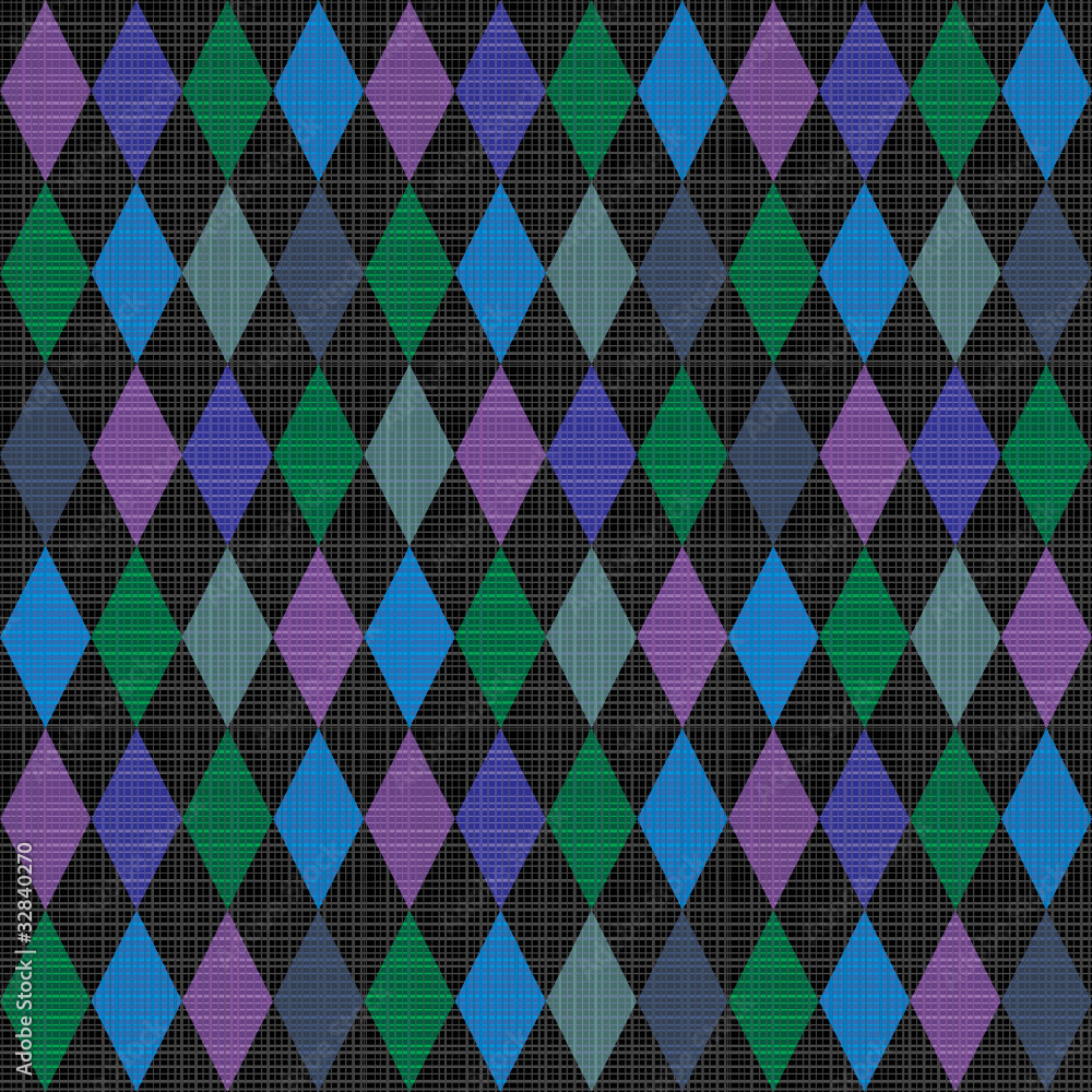Seamless harlequin pattern background with fabric texture Stock Vector ...