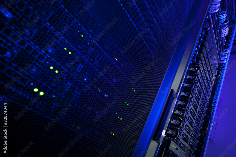 Server rack cluster in a data center Stock Photo | Adobe Stock