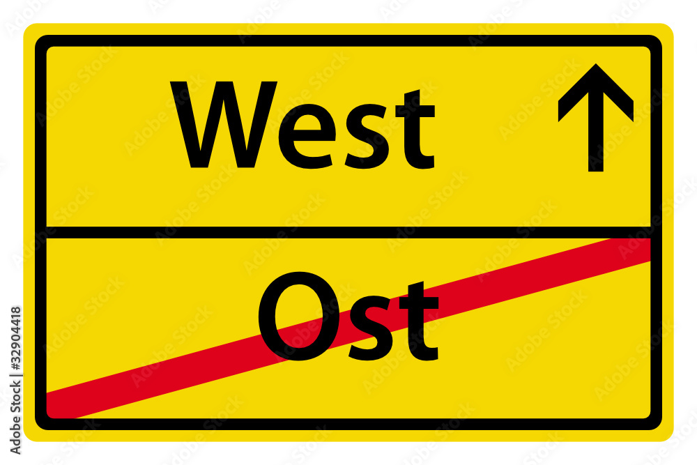 west ost schild Stock-Vektorgrafik | Adobe Stock