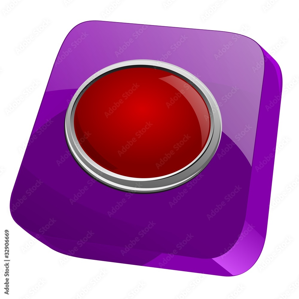 Purple button with red light Stock-Illustration | Adobe Stock