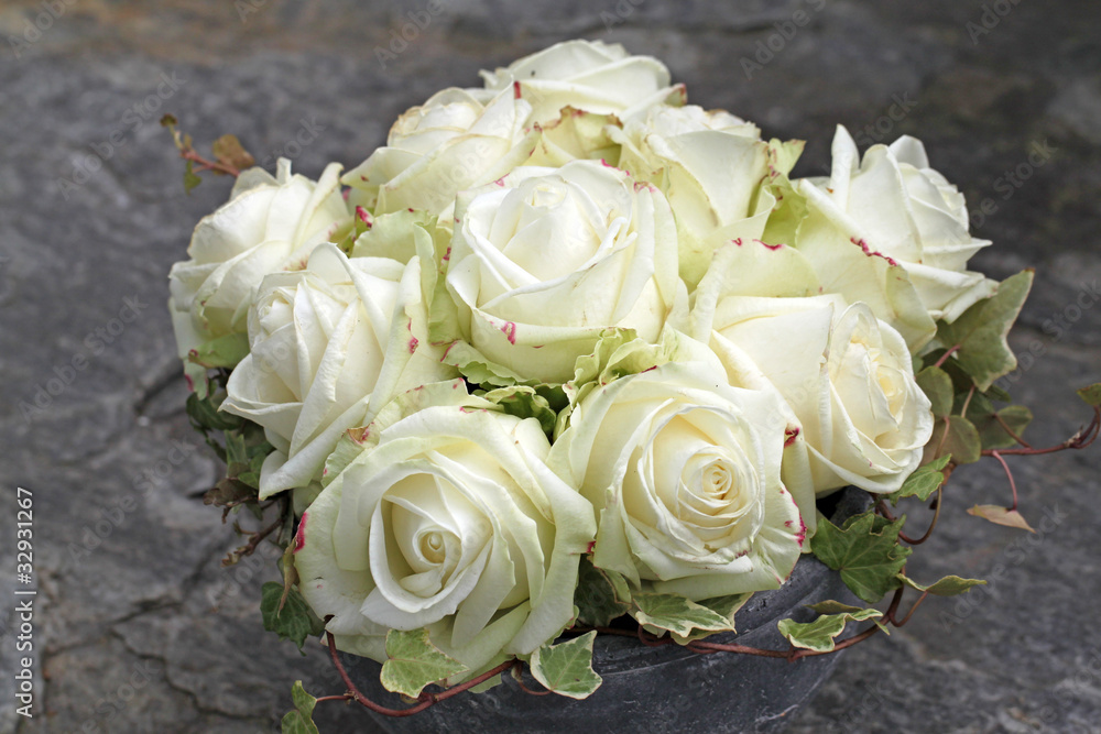 Weisse Rosen Stock-Foto | Adobe Stock