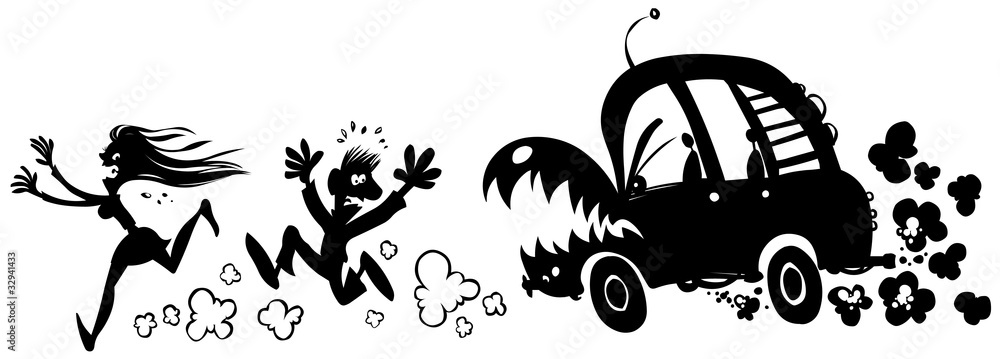 Horror car incident. Stock Vector | Adobe Stock