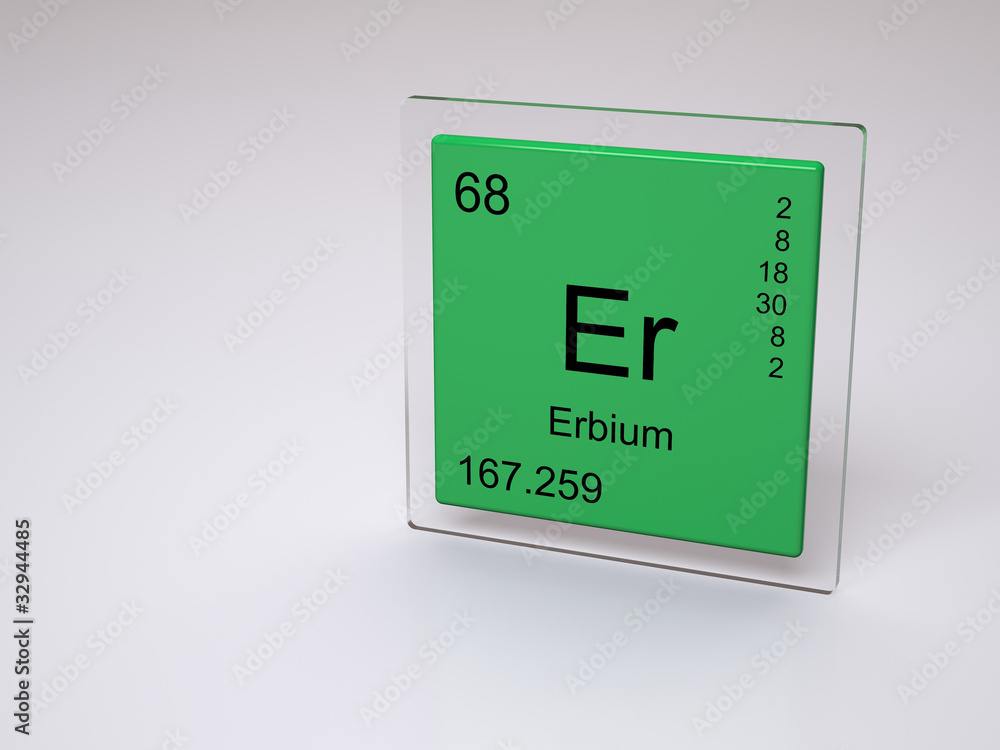 Erbium - symbol Er - chemical element of the periodic table Stock ...