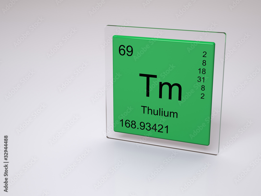 Thulium - symbol Tm - chemical element of the periodic table Stock ...