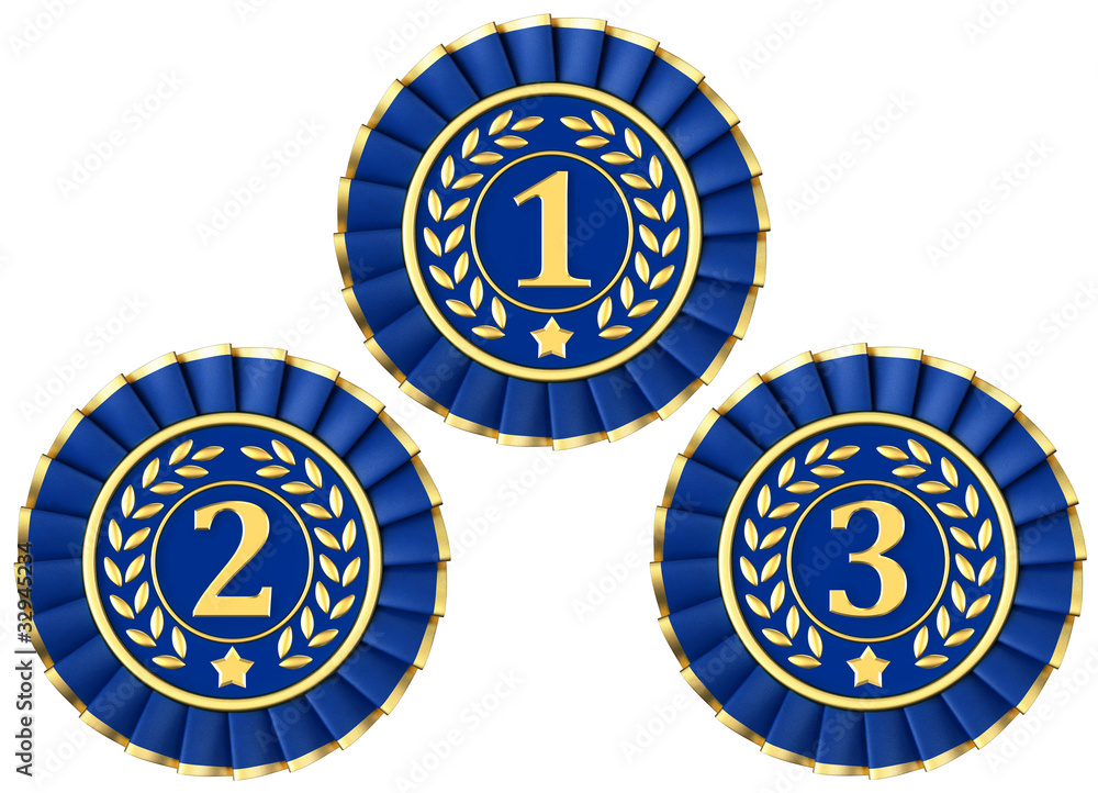 Ribbon awards for first, second and third place Stock Illustration ...