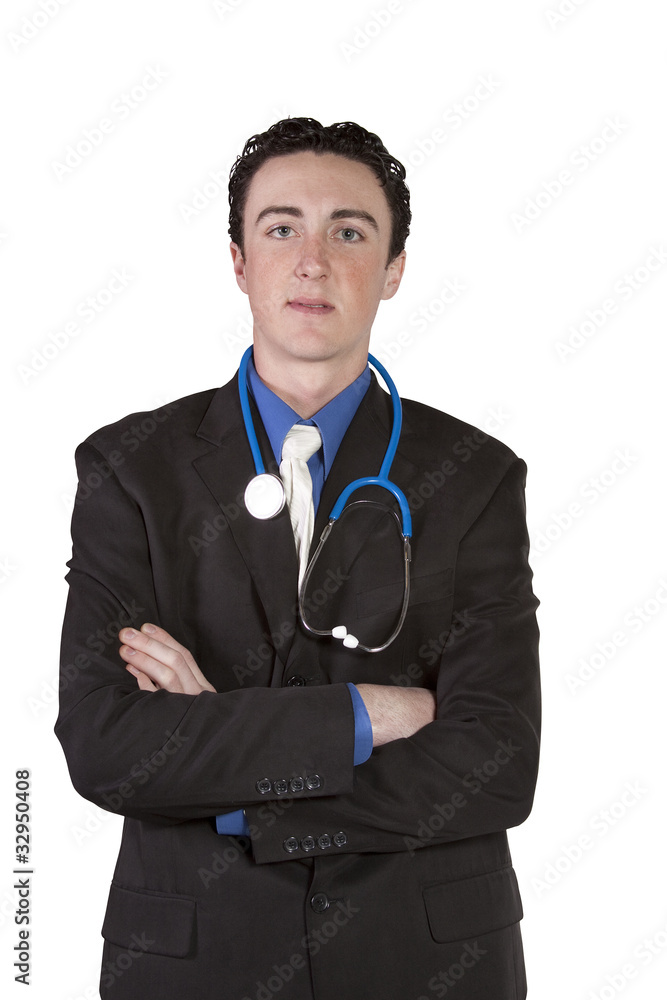 yound doctor standing up with his arms crossed Stock Photo | Adobe Stock