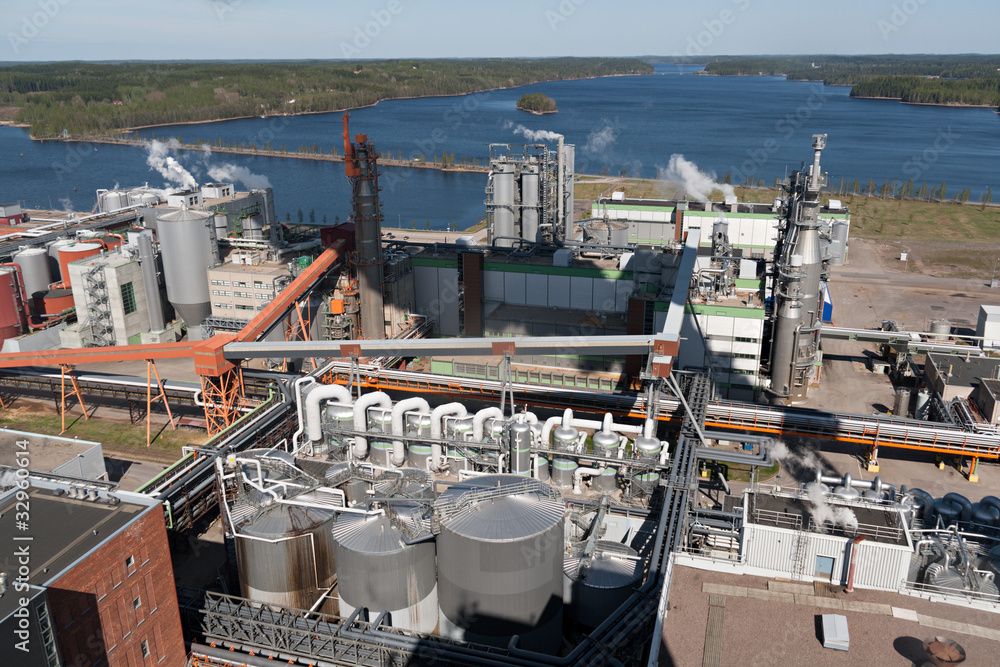 Paper production workshops on a big paper mill Stock Photo | Adobe Stock