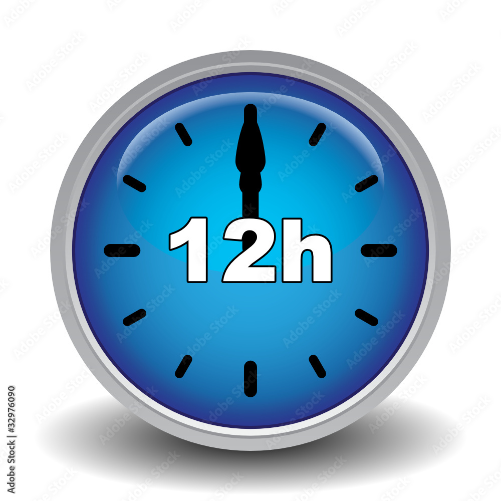 12 HOURS ICON Stock Vector | Adobe Stock