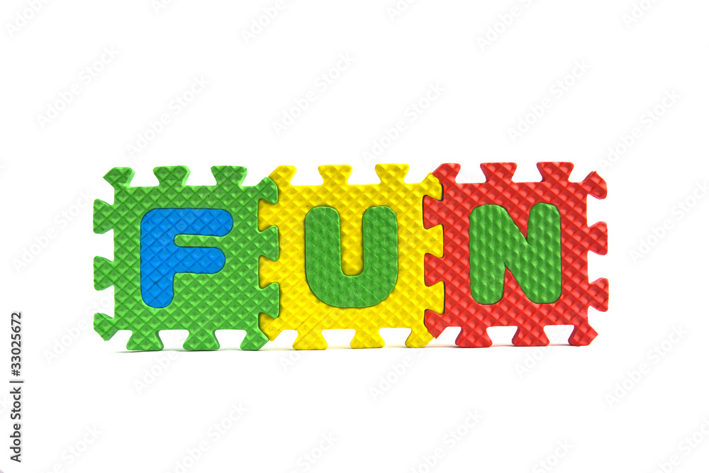 Fun concept - alphabet puzzle letters sign isolated Stock Photo | Adobe ...