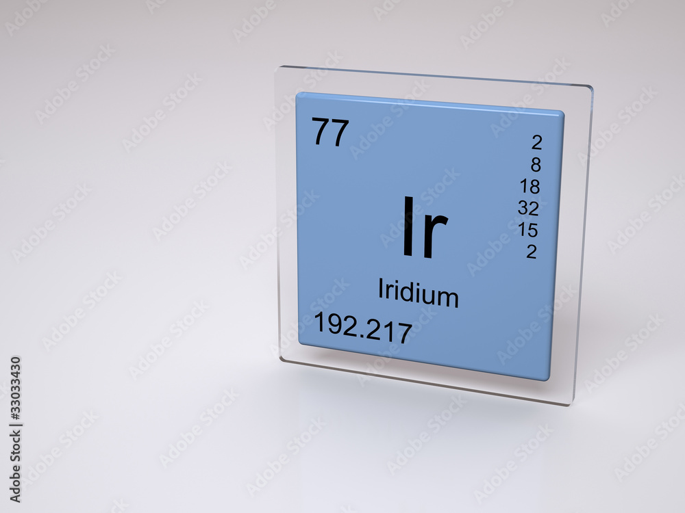 Iridium - symbol Ir - chemical element of the periodic table Stock ...