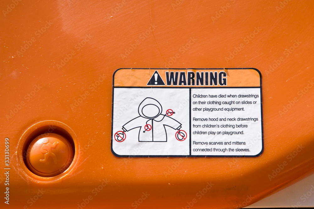 Warning label on the toy Stock Photo | Adobe Stock