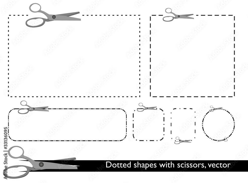 Sketched shapes with scissors Stock Vector | Adobe Stock