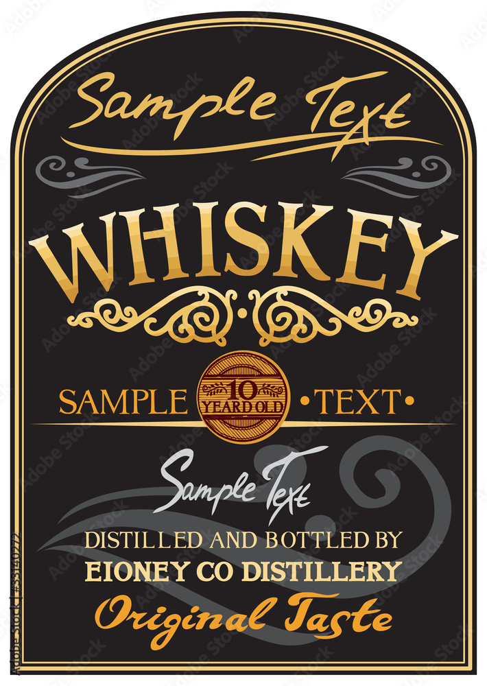 whiskey label Stock Vector | Adobe Stock