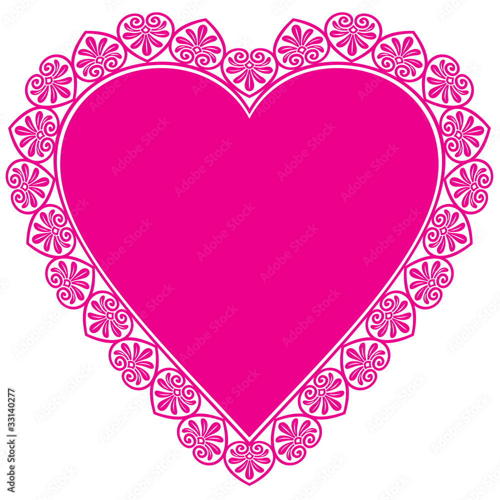 Vintage Pink Heart Clipart