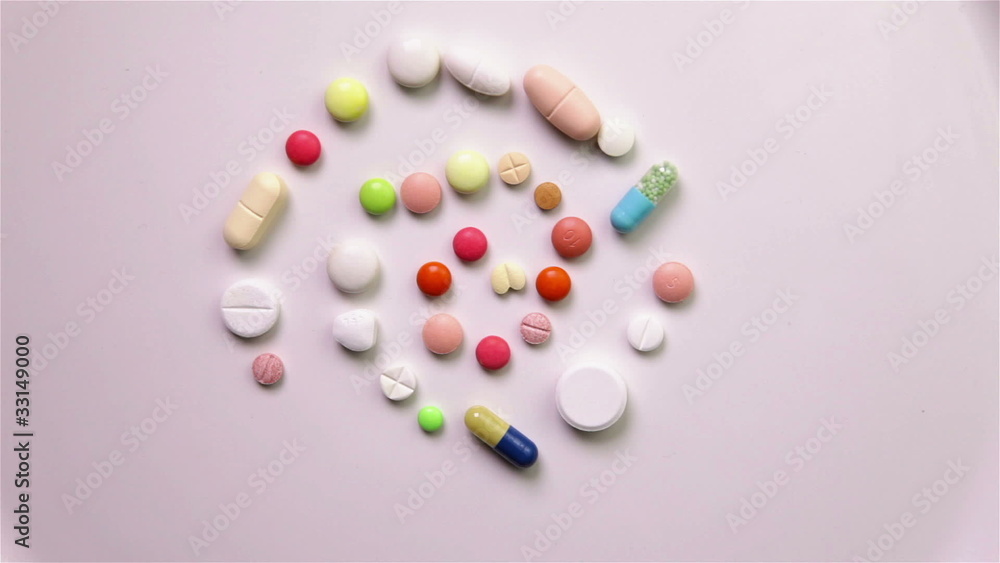 Spiral made of pills spinning Stock Video | Adobe Stock