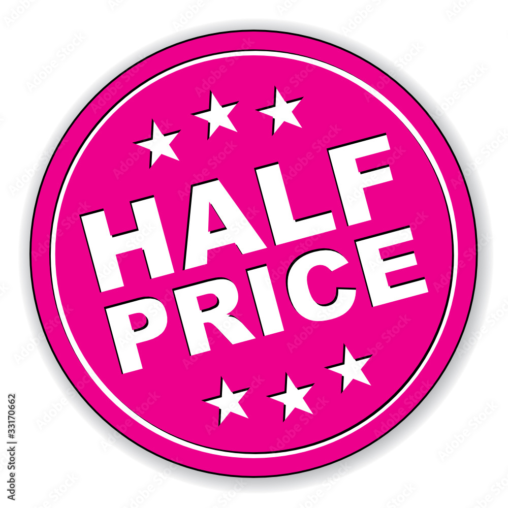 HALF PRICE ICON Stock Vector | Adobe Stock