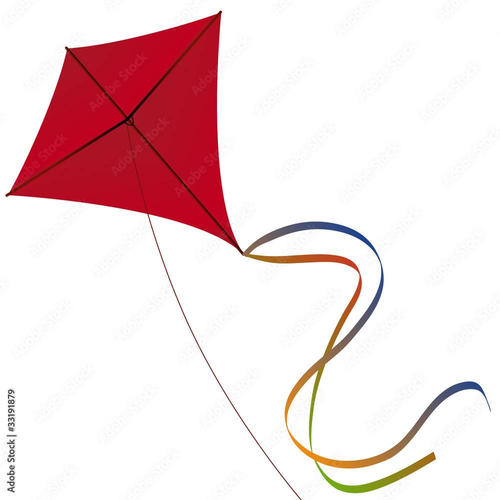 Cerf-Volant-Rouge Stock Vector | Adobe Stock