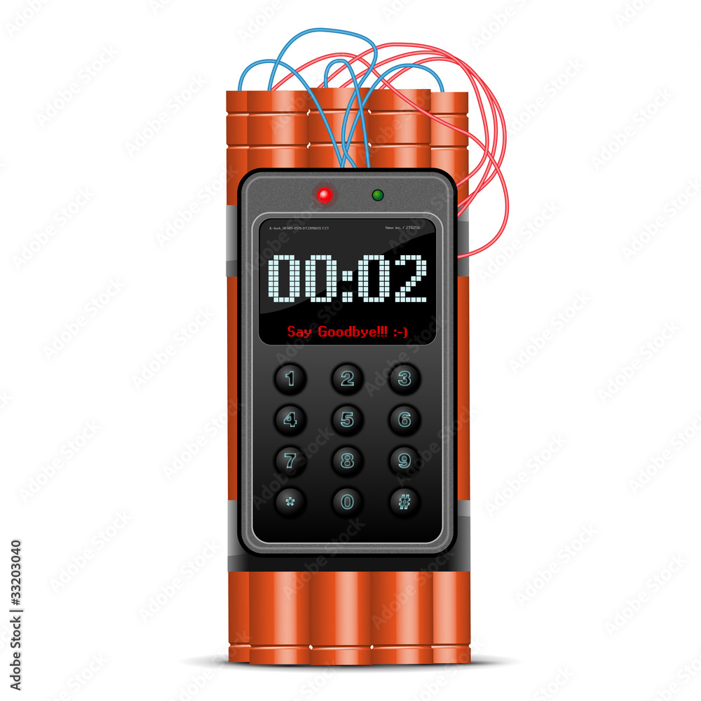Realistic illustration of ticking time bomb Stock Illustration | Adobe ...