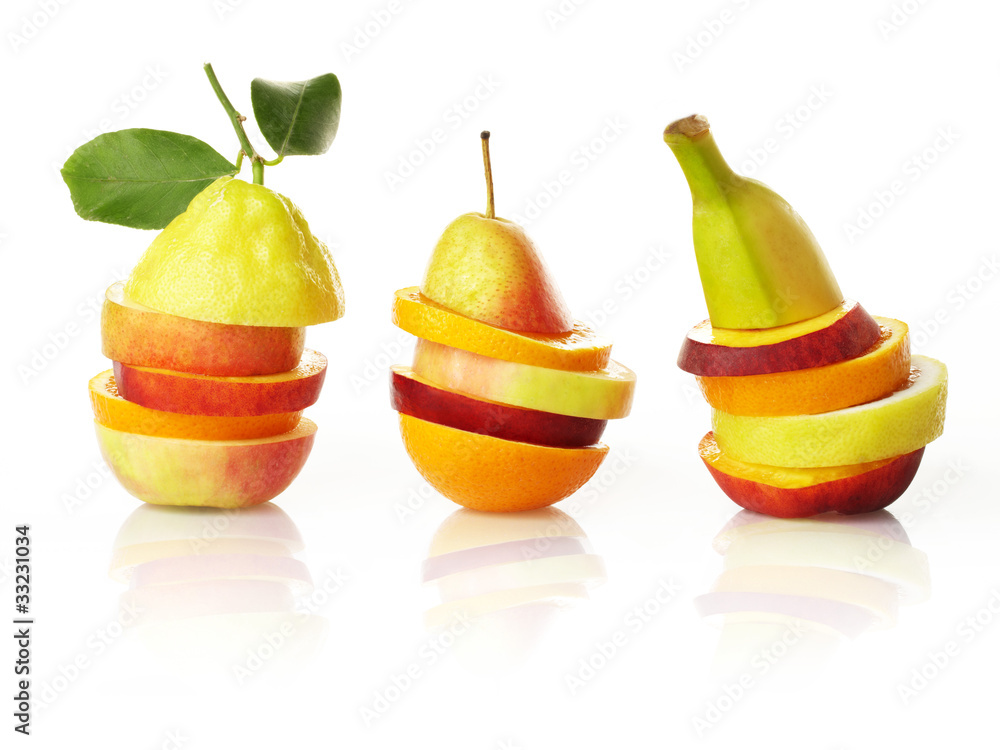 Isolated composing of different fruit varieties Stock 写真 | Adobe Stock