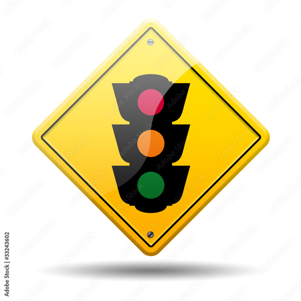 Señal amarilla simbolo semaforo ilustración de Stock | Adobe Stock
