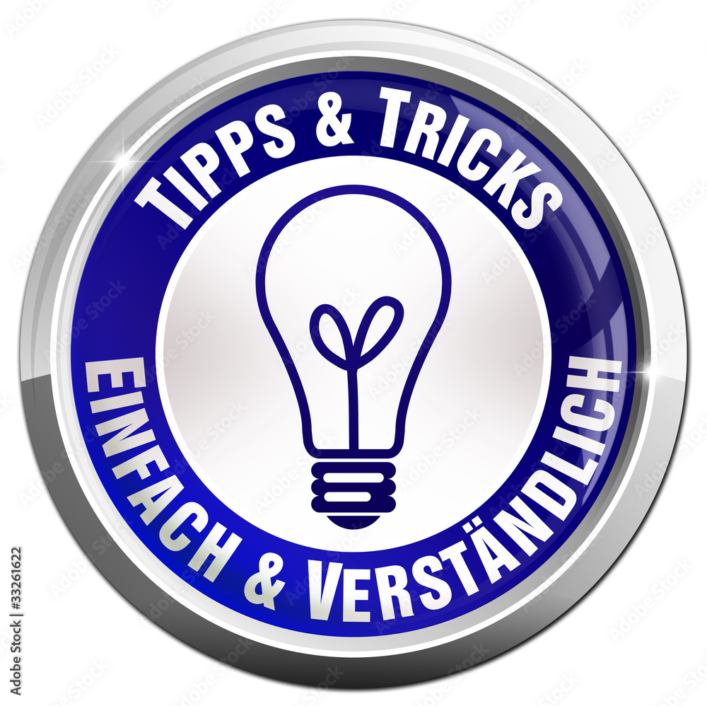 tipps und tricks einfach und verständlich ratgeber button Stock ...