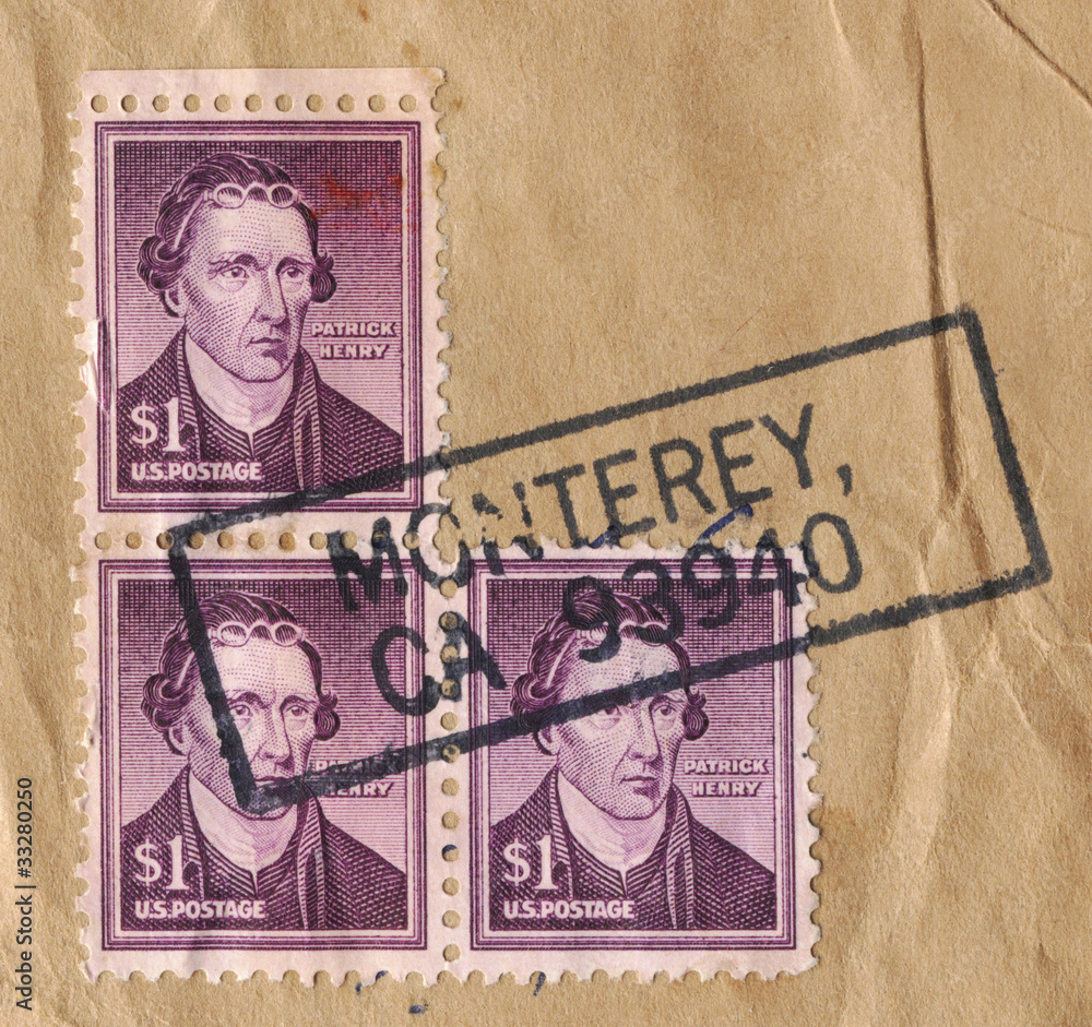 Patrick Henry One Dollar Stamps, 1955 Stock Photo | Adobe Stock