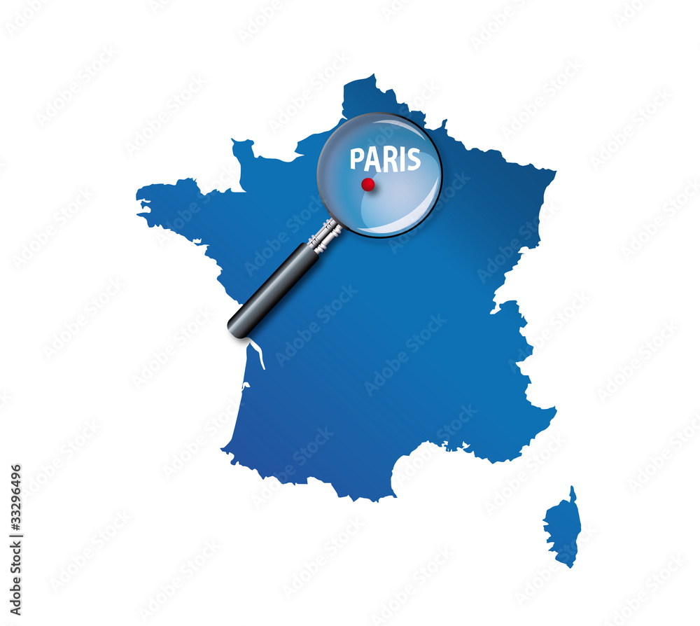 Paris : Localisation sur carte de France - département île de Fr Stock ...