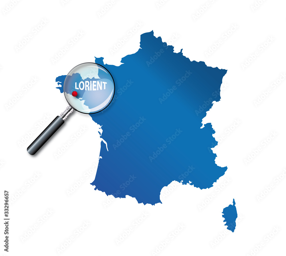 Lorient : Carte de France - département Morbihan Stock Vector | Adobe Stock