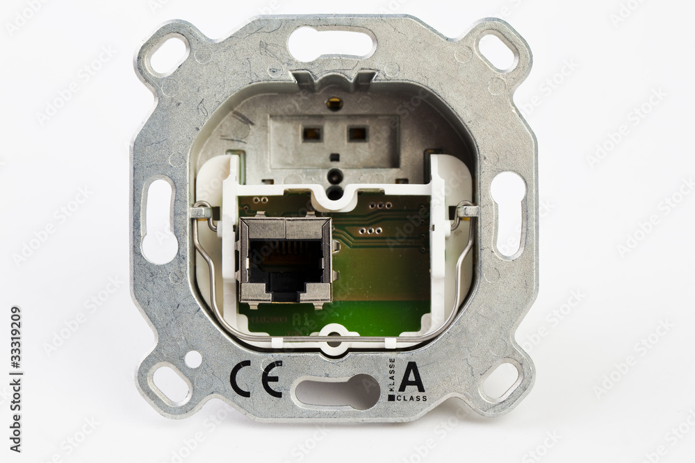 rj45 cat7 netzwerkdose Stock-Foto | Adobe Stock