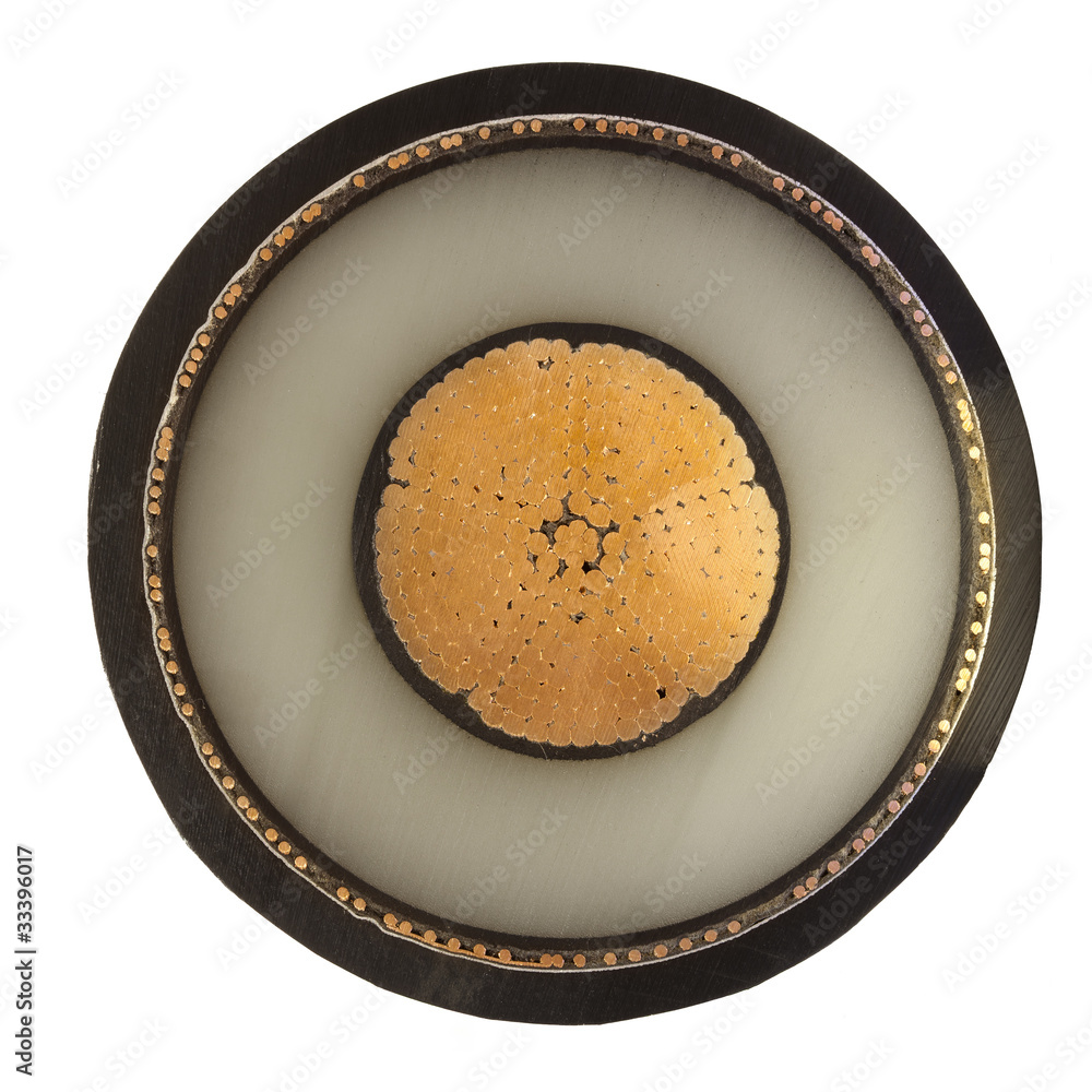 high voltage copper cable cross-section Stock Photo | Adobe Stock