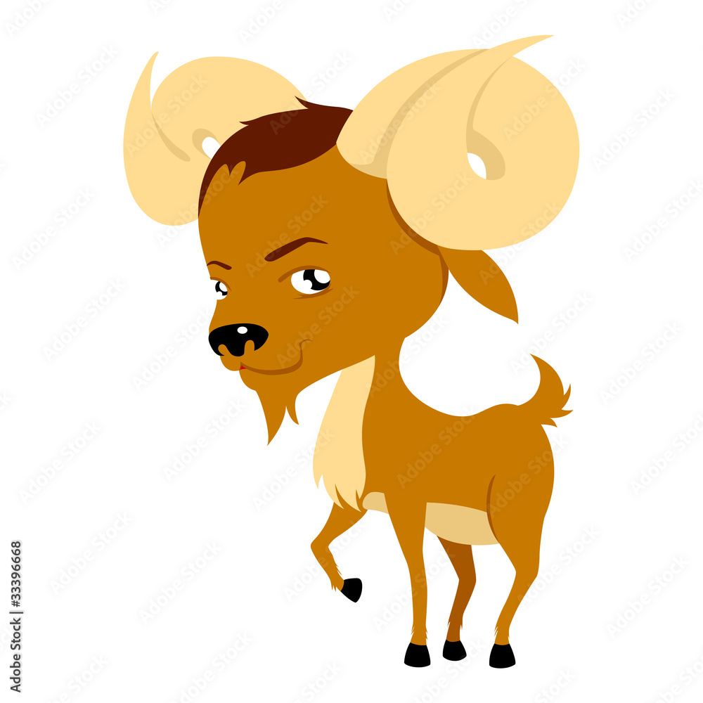 Vector illustration of Aries in cartoon style Stock Vector | Adobe Stock