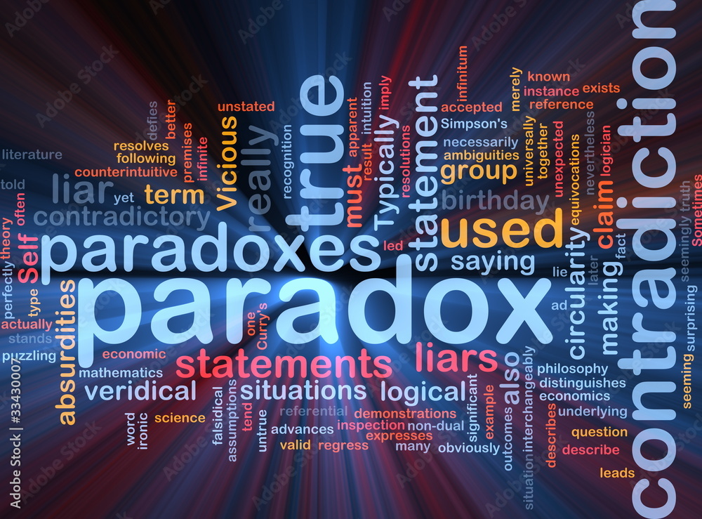 Paradox contradiction background concept glowing Stock Illustration ...