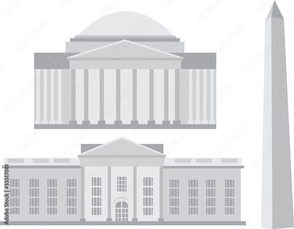 Famous landmarks in Washington, DC - vector Stock Vector | Adobe Stock