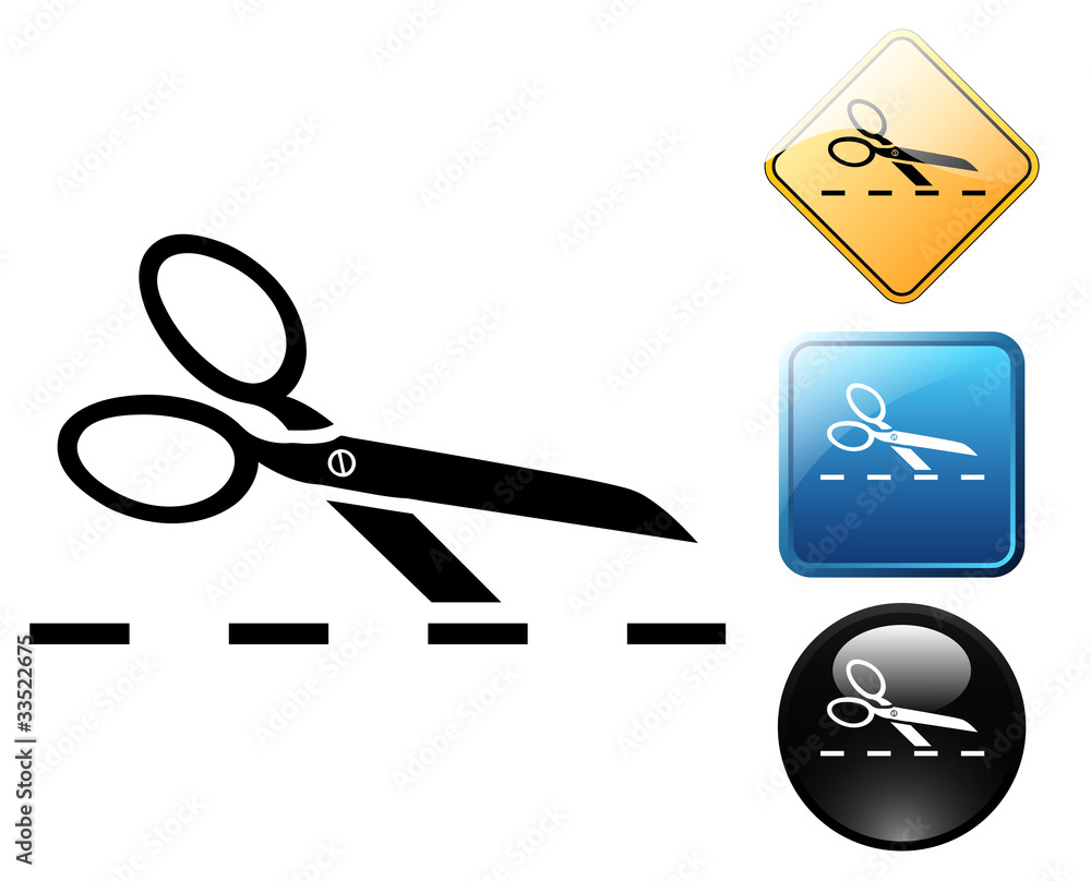Scissors cut pictogram and signs Stock Vector | Adobe Stock