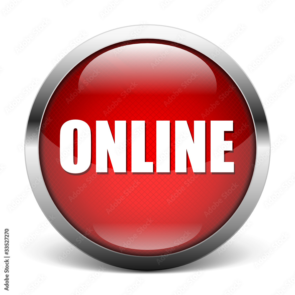 red ONLINE icon Stock Vector | Adobe Stock