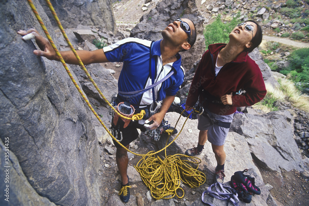 Team of rock climbers. Stock Photo | Adobe Stock